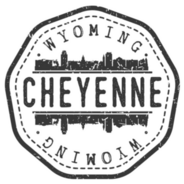 Cheyenne, Wyoming Skyline Postmark Sticker