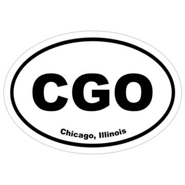 Chicago, Illinois Oval Stickers