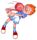 Child Playing Dodgeball Cartoon Illustration Sticker