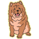 Chow Chow On Yellow Sticker