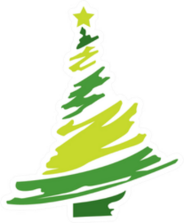 Christmas Tree Abstract In Green Sticker
