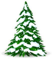 Christmas Tree In Winter With Snow Sticker