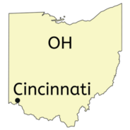 Cincinnati Ohio City Location Map Sticker