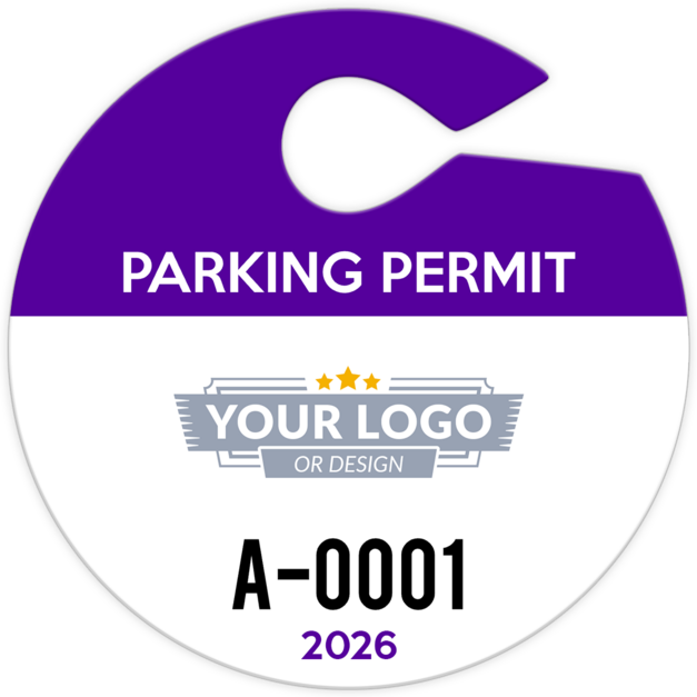 Circle Hang Tag Parking Permits with Your Logo