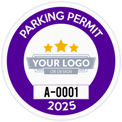 Custom Circle Parking Permits – Durable & Fully Customizable
