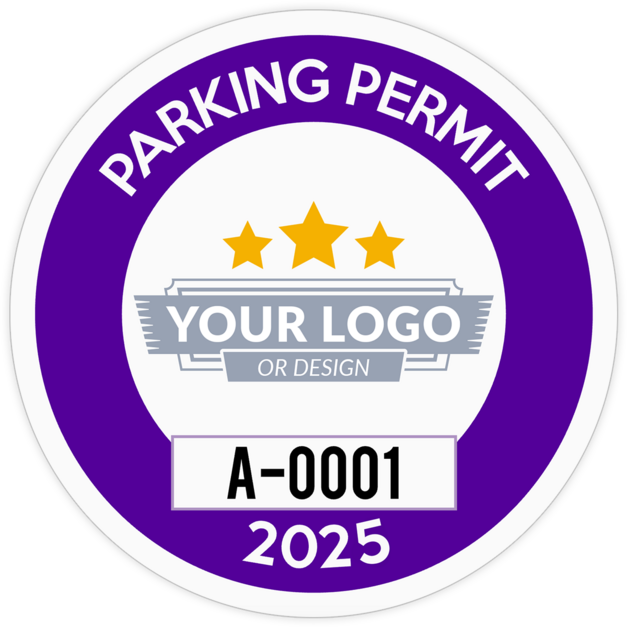 Custom Circle Parking Permits – Durable & Fully Customizable