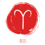 Circle Red Aries Zodiac Sticker