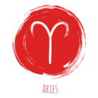 Circle Red Aries Zodiac Sticker
