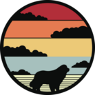 Circle Retro Newfie Sticker