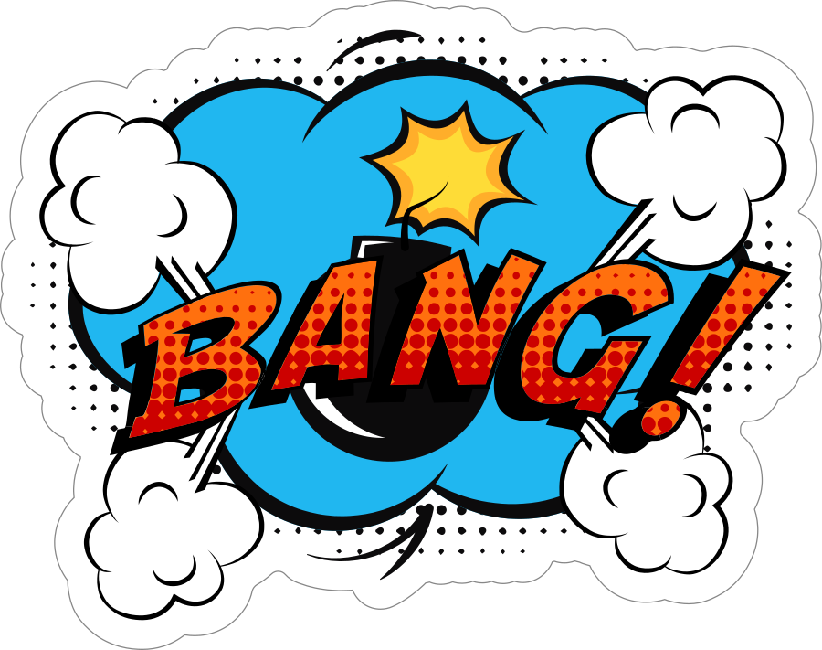 Classic Bang Comic Style Sticker Shipped Fast & Free!