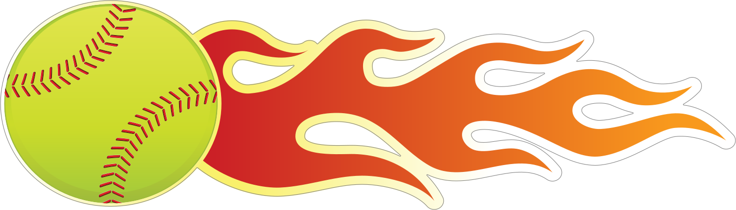 Vibrant, High-Quality Cool Softball With Flames Magnets