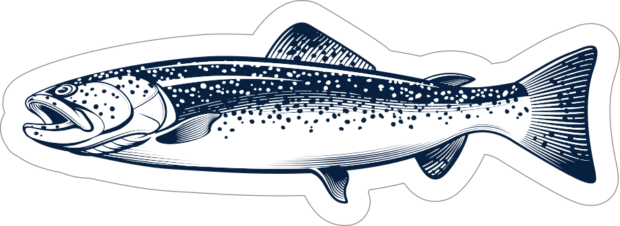 Vibrant, High-Quality Classic Trout Stickers