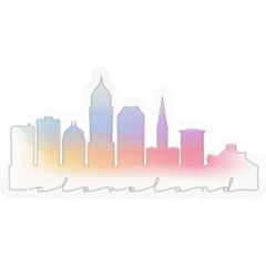 Cleveland, Ohio Usa Skyline Watercolor Sticker