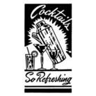 Cocktails So Refreshing! 1950s Sticker