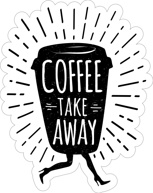 Vibrant, High-Quality Coffee Take Away Stickers