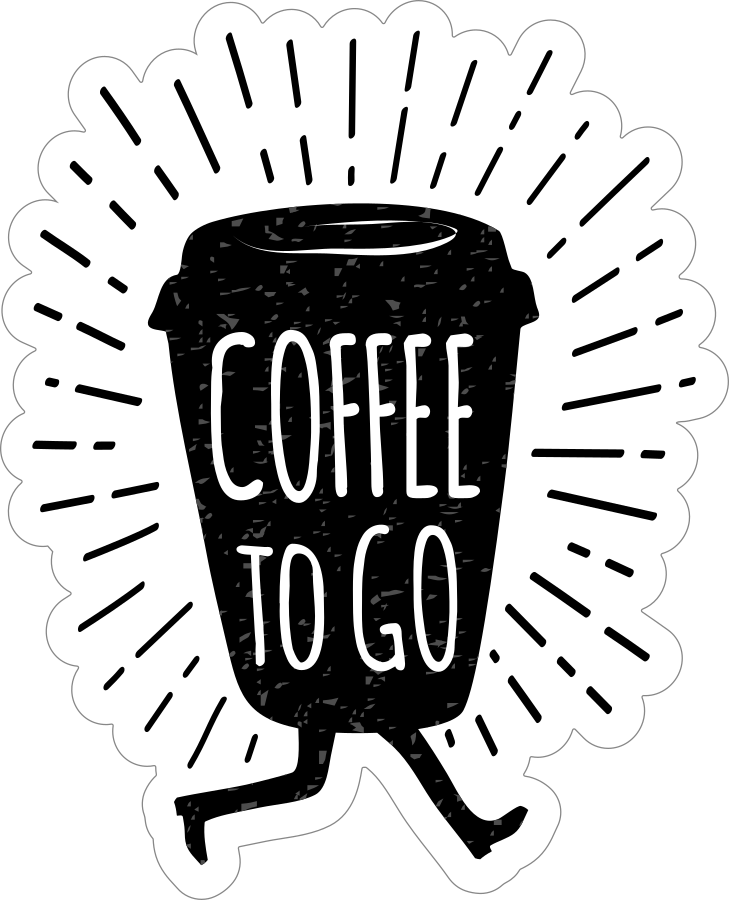 Coffee To Go Sticker - 50+ Color Options!