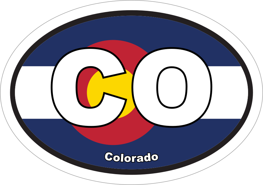 Colorado Co State Flag Oval Sticker