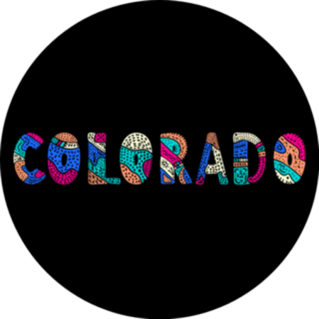 Colorado. Multicolor Doodle Lettering Sticker