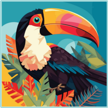 Colorful Abstract Toucan Sticker
