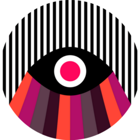 Colorful All Seeing Eye With Black And White Stripes Sticker