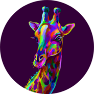 Colorful Artistic Portrait Of A Giraffe Sticker