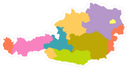 Colorful Austria Map Sticker