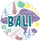 Colorful Bali Indonesia Illustration Sticker