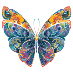 Colorful Butterfly with Intricate Pattern Sticker