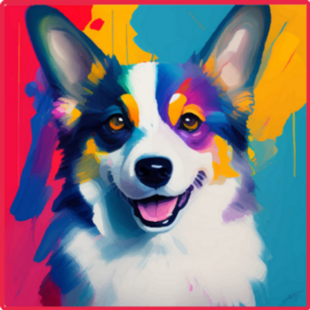 Colorful Cardigan Corgi Head Sticker