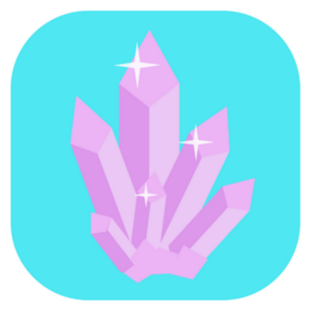 Colorful Crystals On Blue Sticker