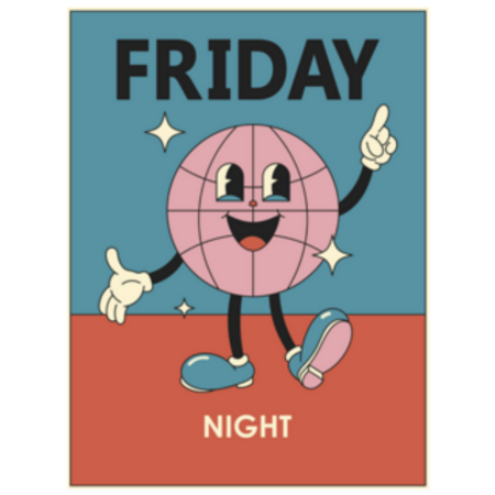 Colorful Disco Ball Hippie 70s Friday Poster Sticker