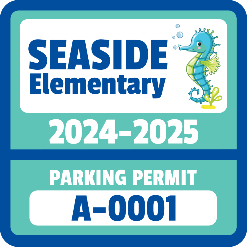 Colorful Parking Permit Sticker for Elementary Schools