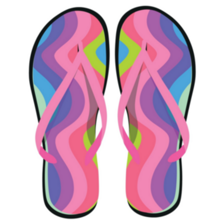Colorful Groovy Flip-flops Sticker