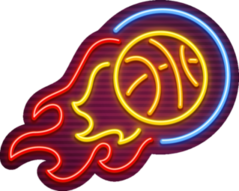 Colorful Neon Fire Comet Flying Basketball Sticker
