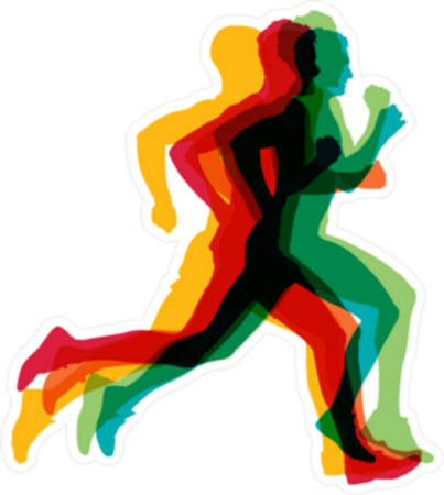 Colorful Running Man Sticker
