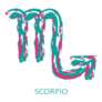 Colorful Scorpio Sign Lettering Sticker