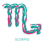 Colorful Scorpio Sign Lettering Sticker