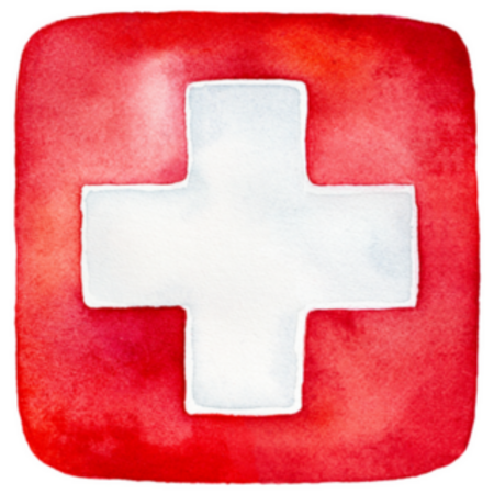 Colorful Watercolor Medical Sign Sticker