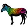 Colorful Zebra Rare Disease Icon Sticker