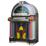 Colourful Vintage Wooden Jukebox 1950s Sticker