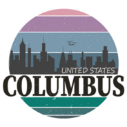 Columbus Ohio United State Skyline Illustration Sticker