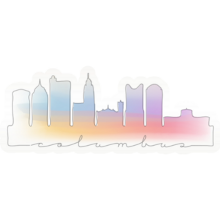 Columbus, Ohio Usa Skyline Watercolor Sticker