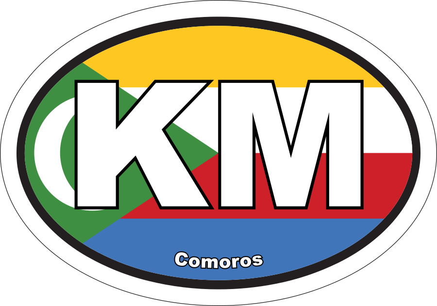 Comoros KM Flag Oval Sticker