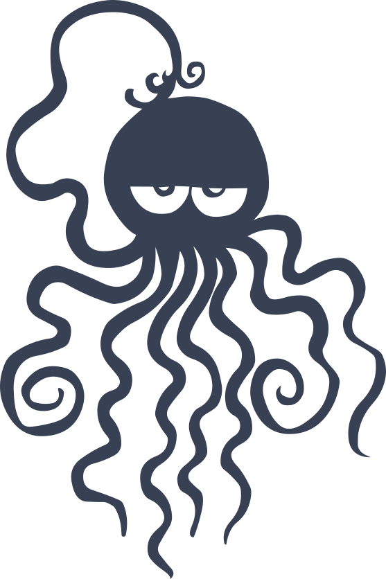 Confused Octopus Sticker - 50+ Colors!