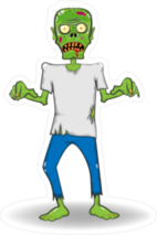 Confused Zombie Walking Sticker