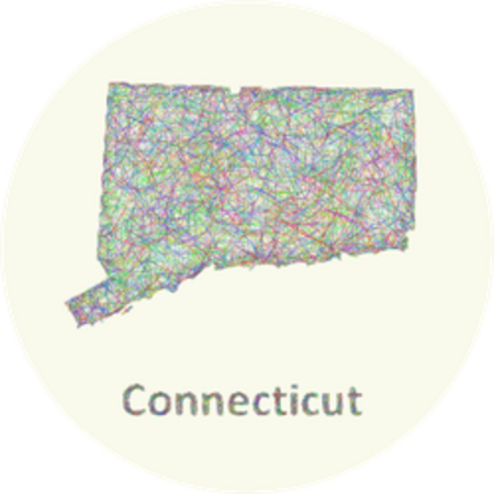Connecticut Line Art Map Sticker