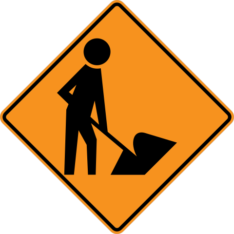 Vibrant, High-Quality Construction Workers Digging Stickers