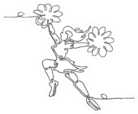 Continuous Line Drawing Cheerleader Sticker