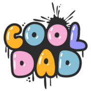 Cool Dad Colorful Cartoon Sticker