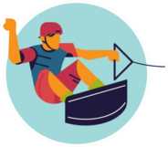 Cool Element On Wakeboarding Sticker